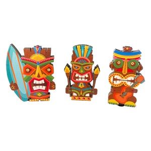 Dining | 3 Piece Wood Tiki Bar Table Centerpiece | Poshmark